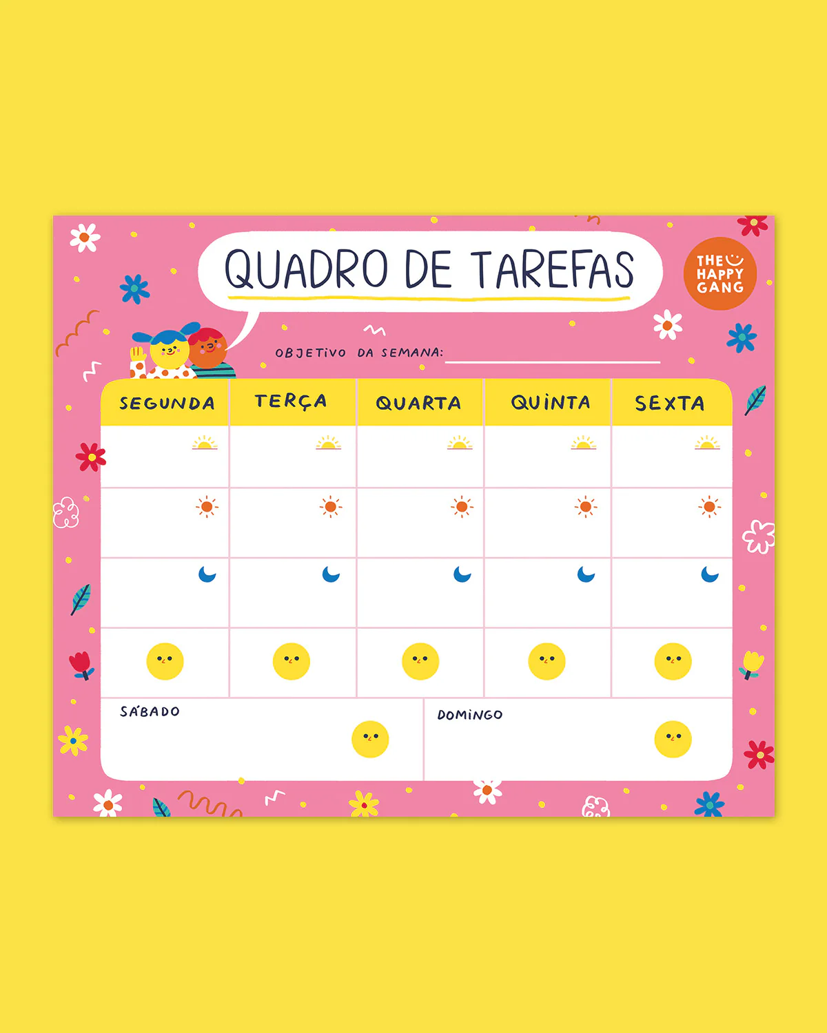 Quadro de tarefas magnético - The Happy Gang - bidi